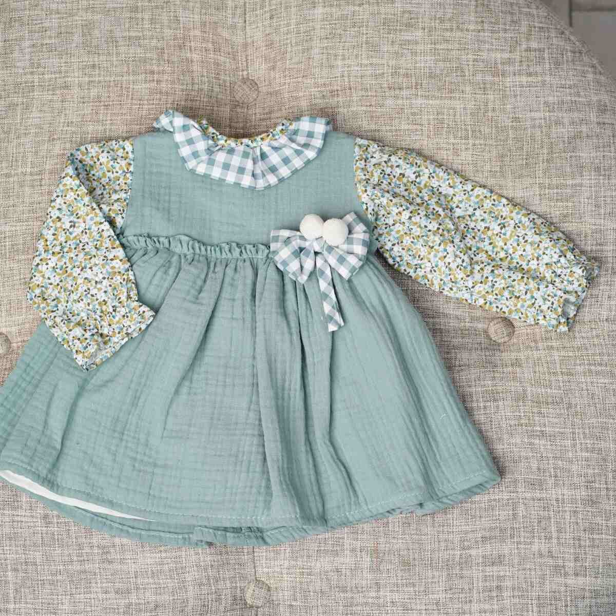 Vestido bebe verde agua